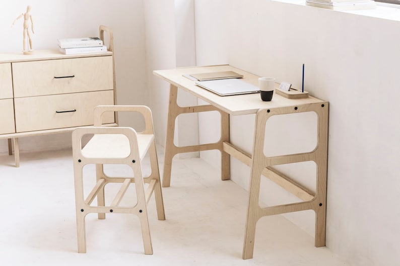 Custom Size Desk Minimalist Desk for Computer Mid Century - Etsy