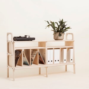 Vinyl Sideboard | Record Player Stand With LP Storage | Mid Century ...