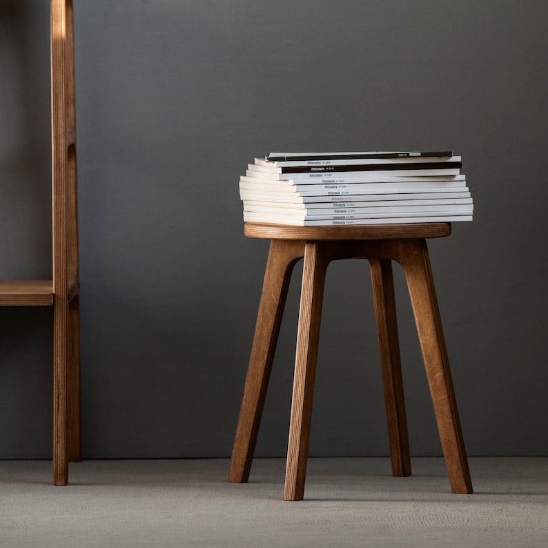 Pair of Minimalist Stool Wood Plant Stool Backless Stool | Etsy