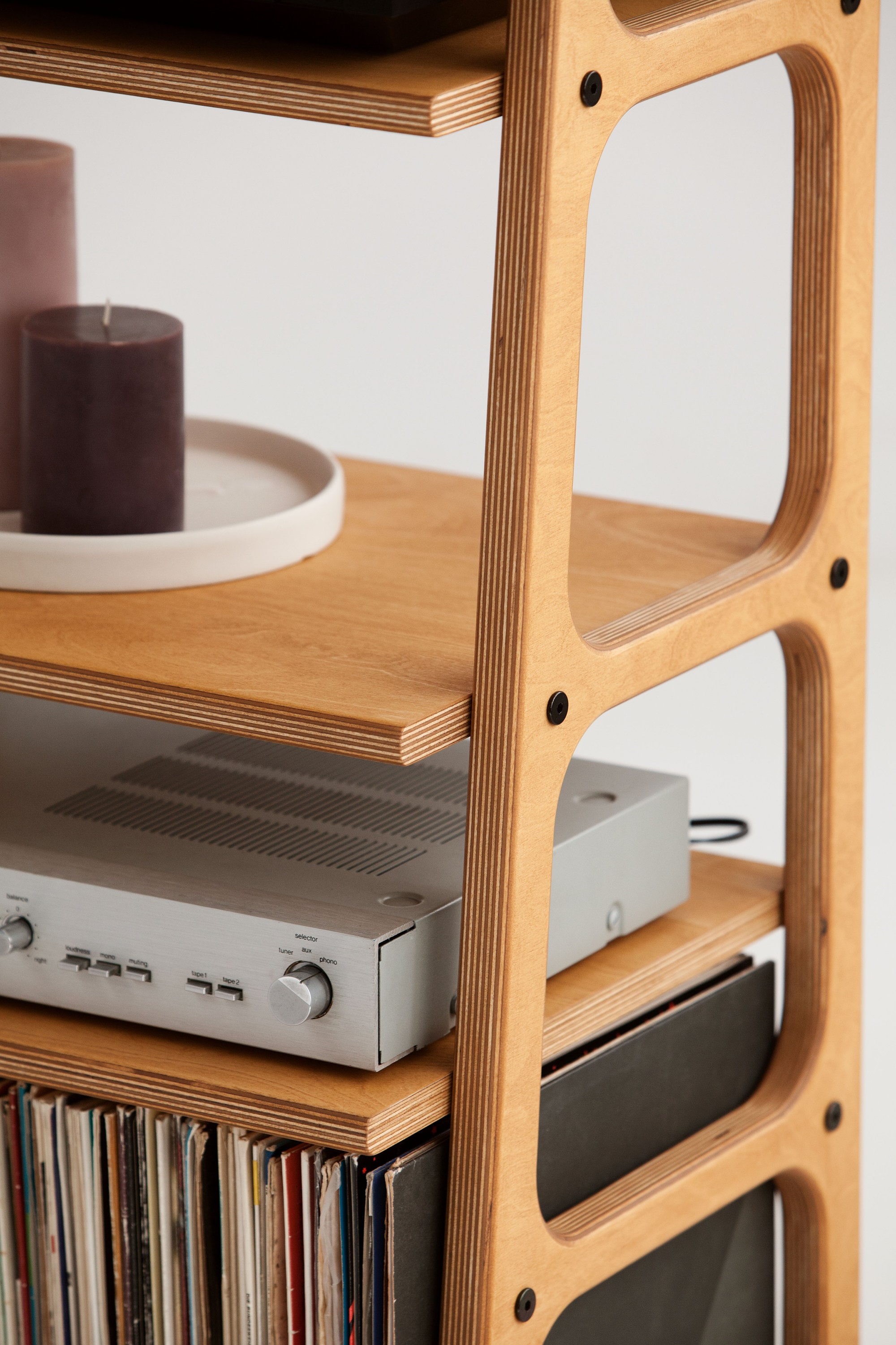 Record Player Stand, Midcentury Ladder Shelf Bookcase, Mid Century ...