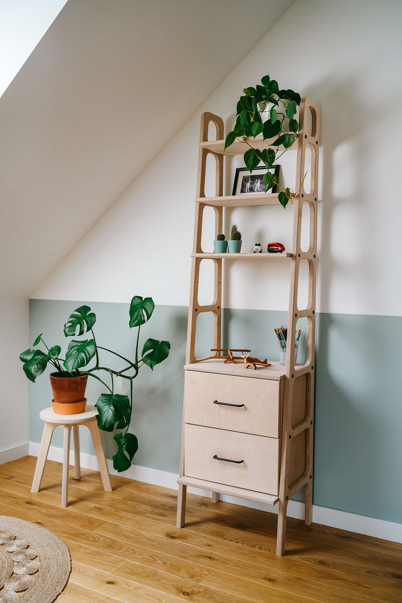 Mid century bookcase Scandinavian bookshelf Plywood | Etsy