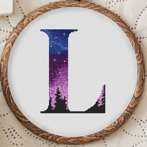 Letter l Cross Stitch Pattern Flower Cross | Etsy