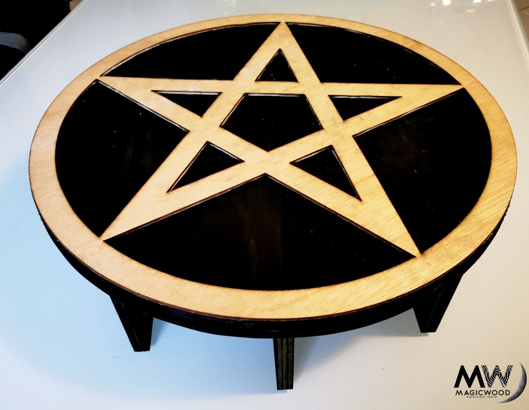 Large Table With Pentagram for Rituals or Meditation 50 Cm - Etsy