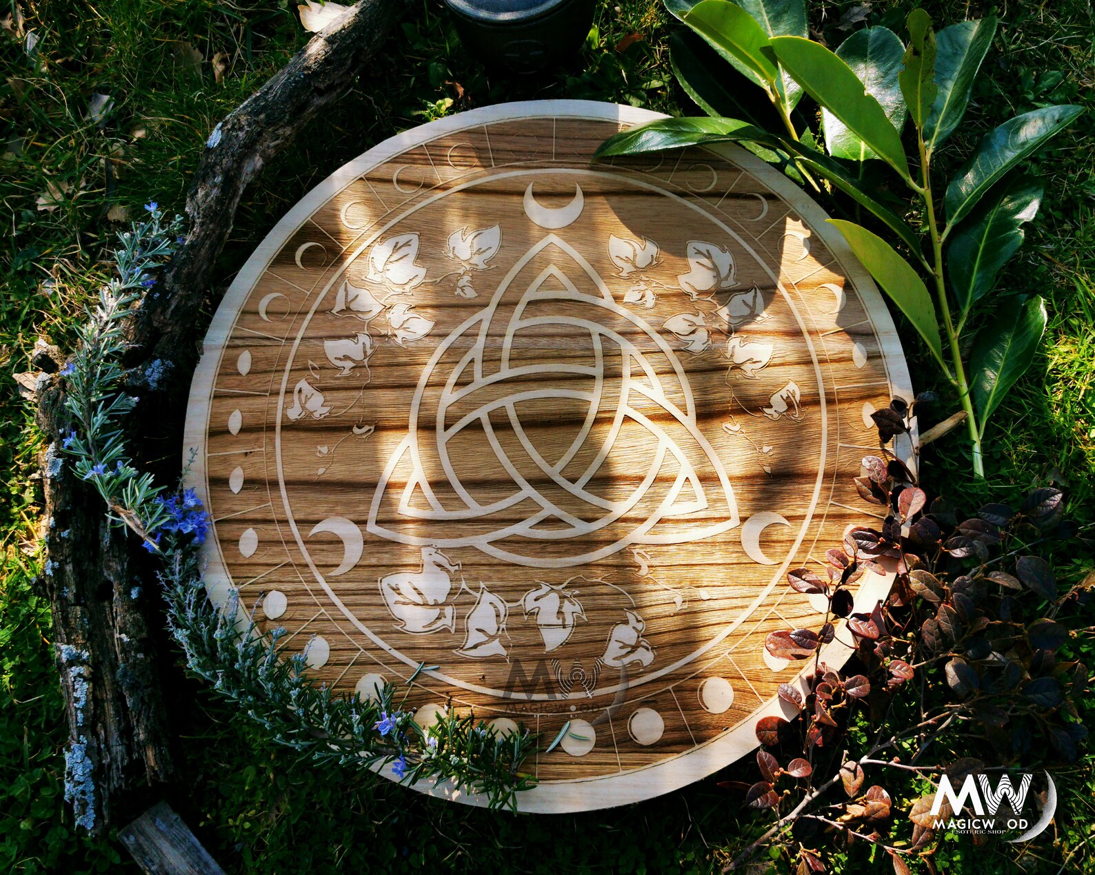 Large table for rituals meditation or divination 48 cm | Etsy