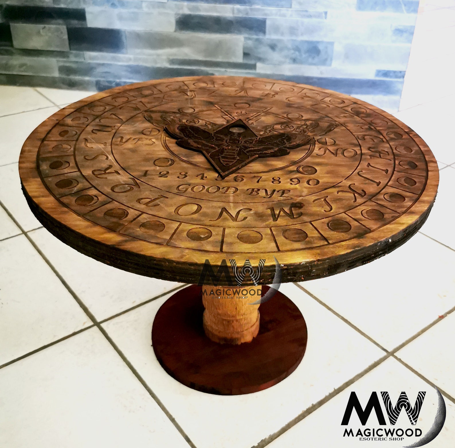 Ouija coffee table with dashboards diameter 19 inches | Etsy