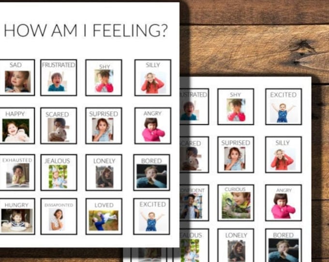 Printable Emotion Flashcards and Feelings Chart | Etsy