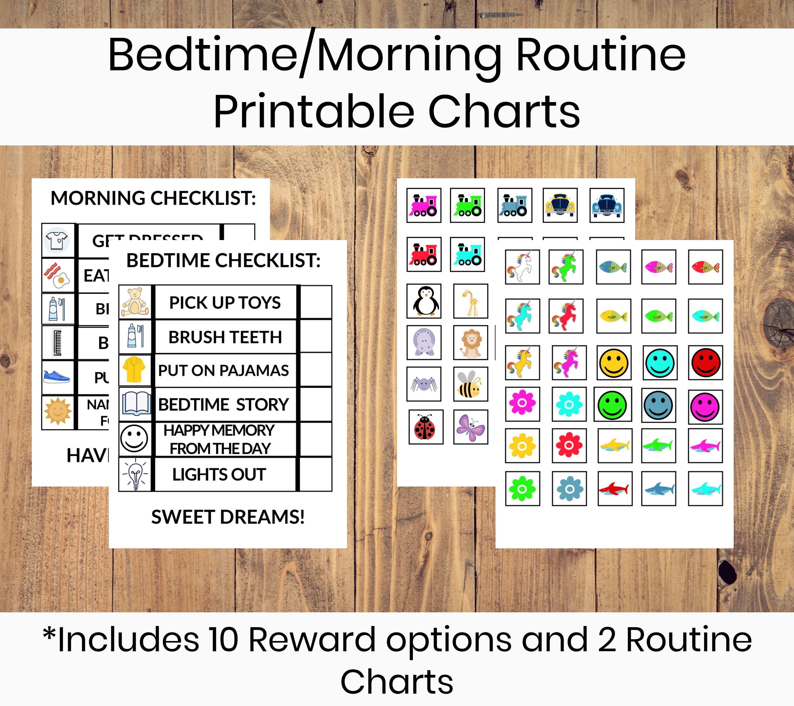 Toddler Printable Bedtime Routine Checklist/morning Routine Checklist ...