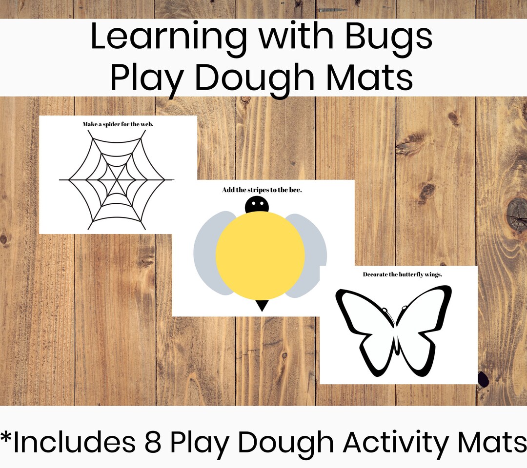 Bug Theme Play Dough Activity Mats- Kids Activity Learning Game Quiet ...