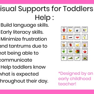 Toddler Preschool Visual Support Kit/ 100 Vocabulary Cards/ Charts ...