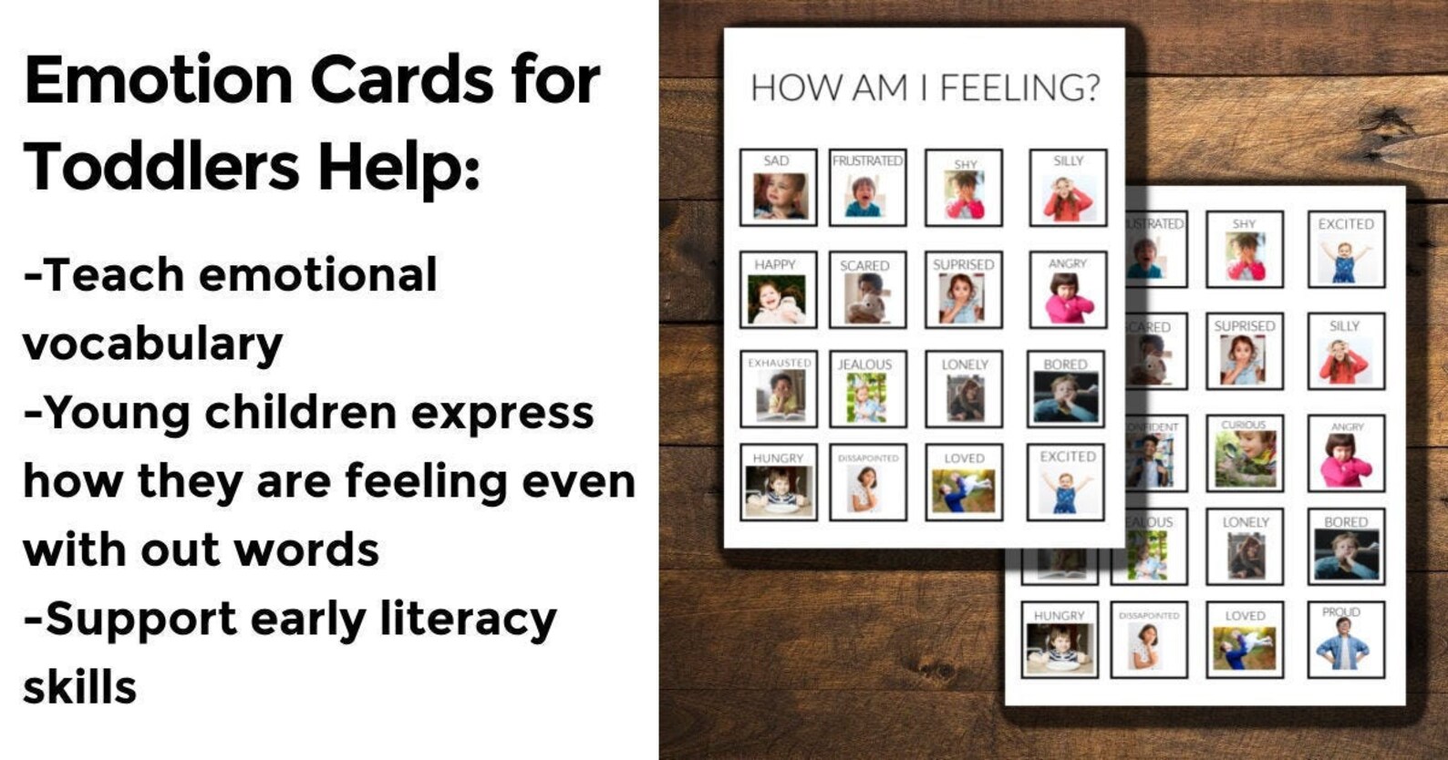 Printable Emotion Flashcards and Feelings Chart - Etsy