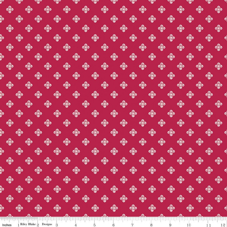 Heirloom Red Fancy Diamonds Berry by My Mind's Eye for Riley Blake ...