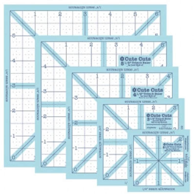 Cute Cuts Trim It Square Acrylic Ruler Set (5 Rulers) by Lori Holt, 6.5 ...
