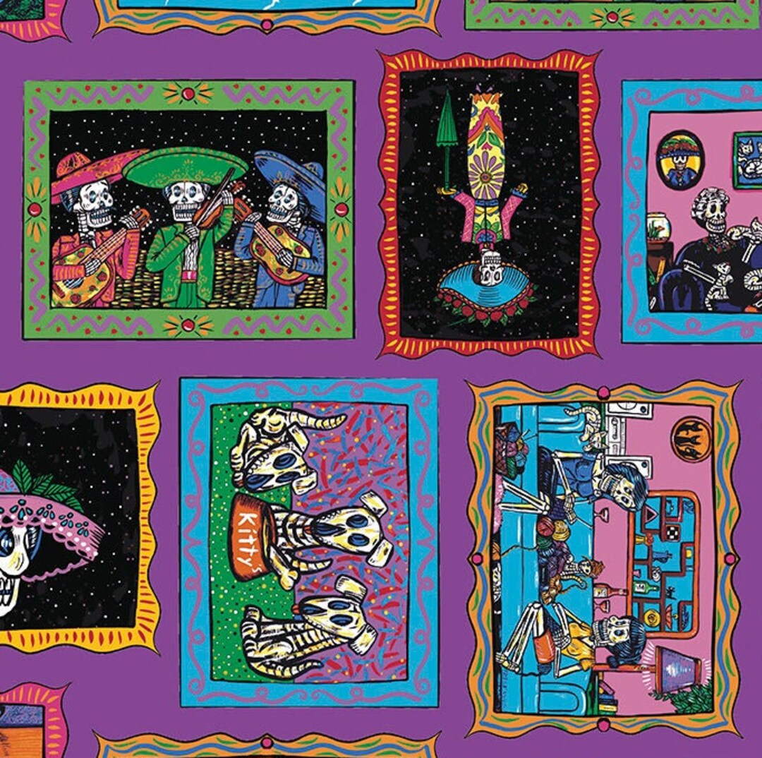 Amor Eterno Main Purple by Kathy Cano-murillo for Riley Blake, 1/2 Yard ...