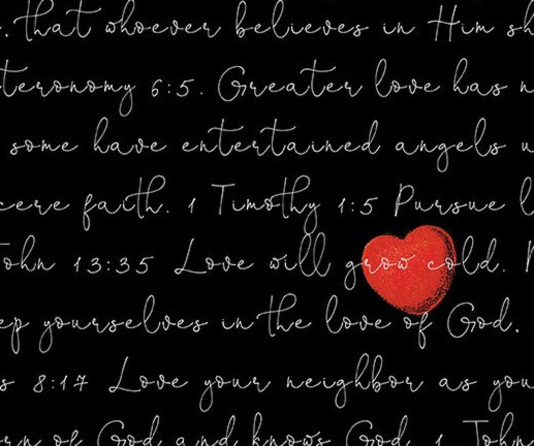 All My Heart Love Letters Black by J. Wecker Frisch for Riley Blake, 1/ ...