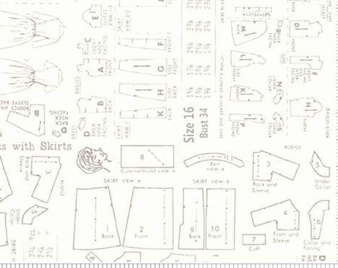 Home Town Patterns Pewter by Lori Holt for Riley Blake, 1/2 Yard - Cut ...
