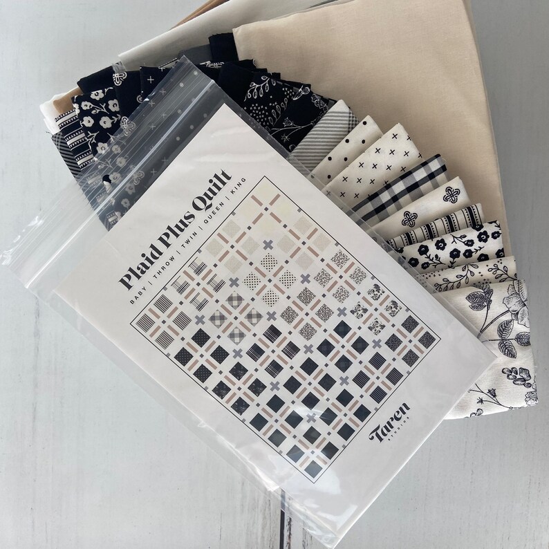 Fleur Noire the Plaid Plus Quilt Kit Pattern by Allie Perry - Etsy