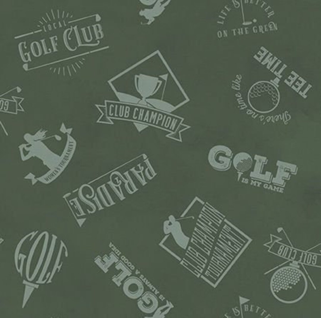 Golf Days, Club Hunter, by Tara Reed for Riley Blake, 1/2 Yard Cut ...
