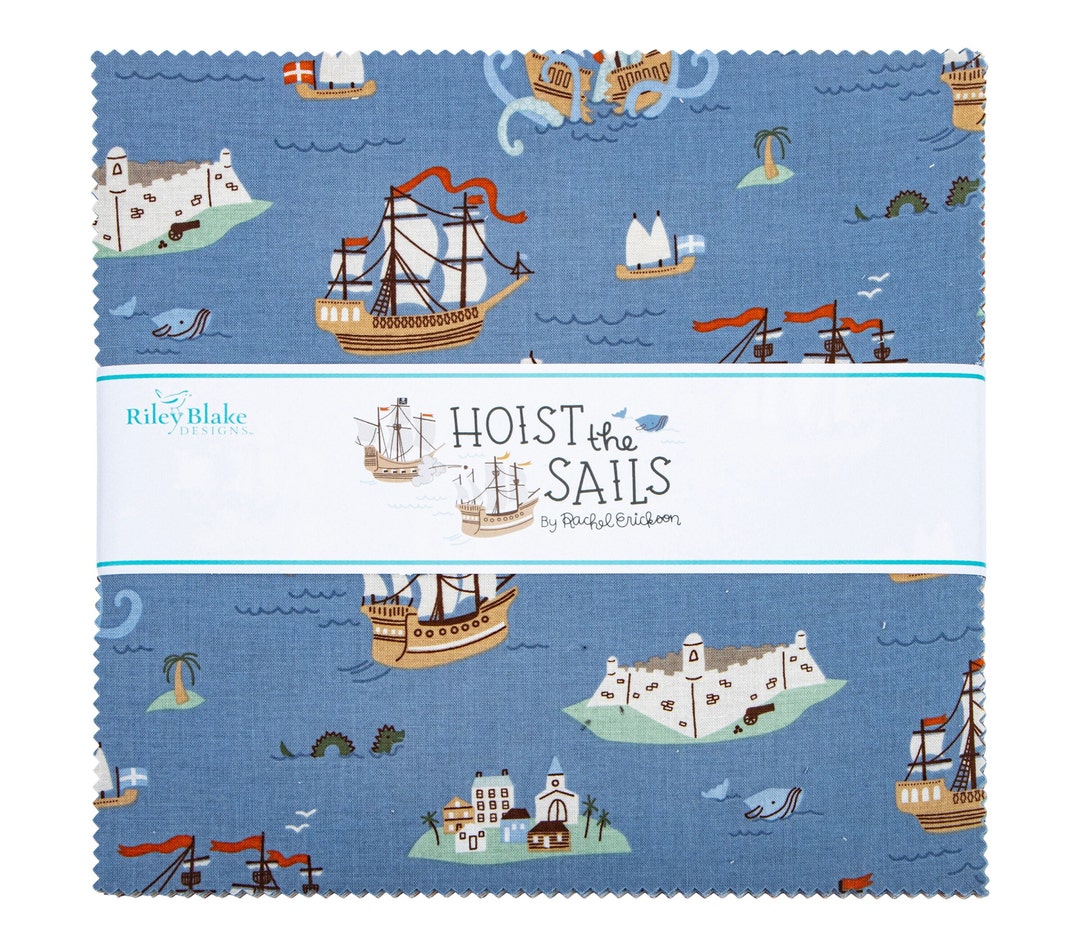 Hoist the Sails 10" Stacker (42 Pieces) by Rachel Erickson for Riley ...