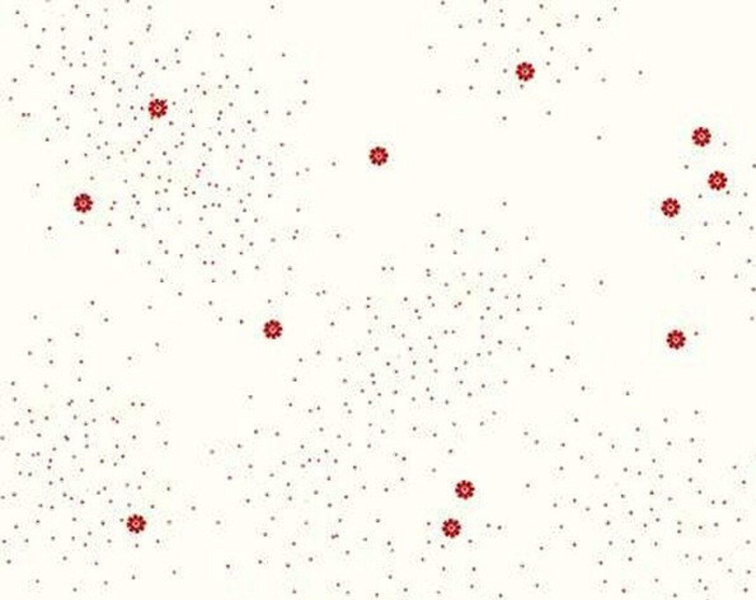 Dainty Daisy on Cloud Barn Red by Beverly Mccullough for Riley Blake ...