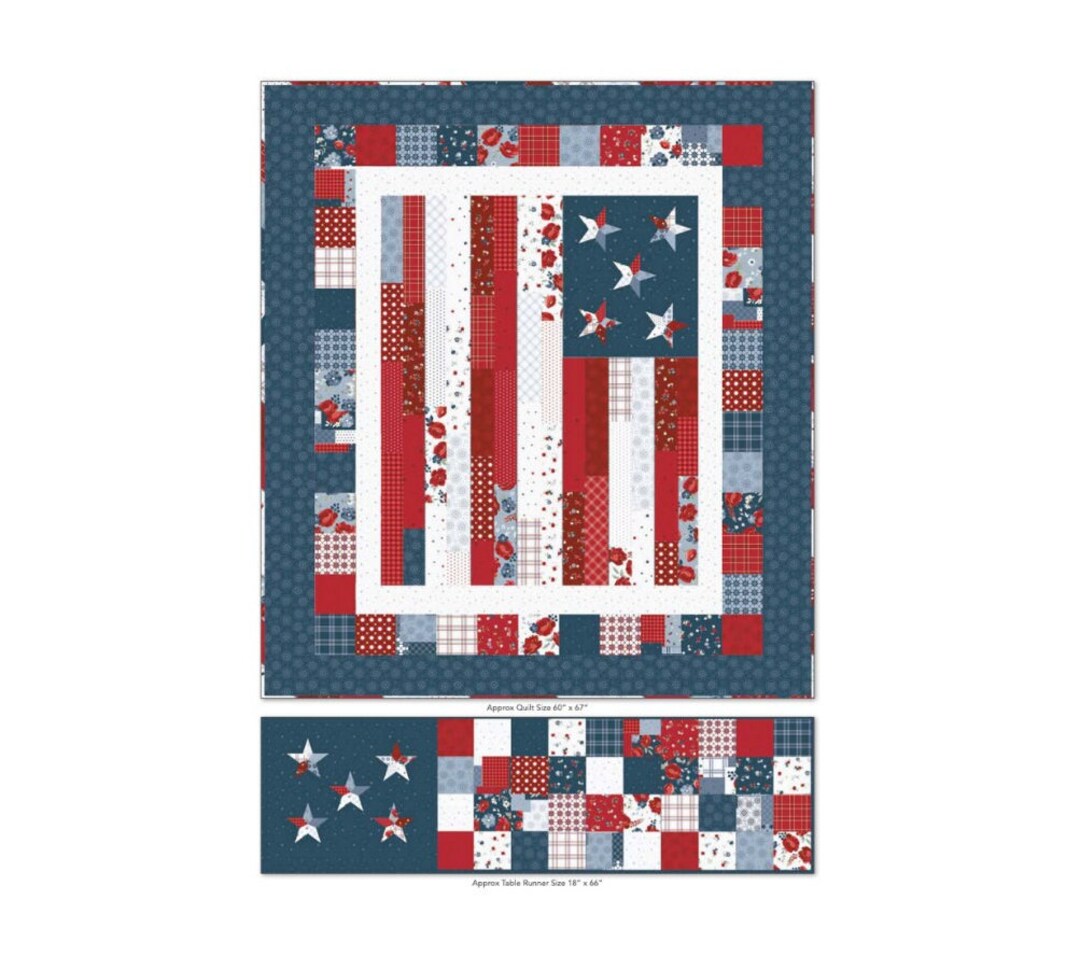 American Dream Panel Quilt and Runner Kit by Dani Mogstad for Riley ...