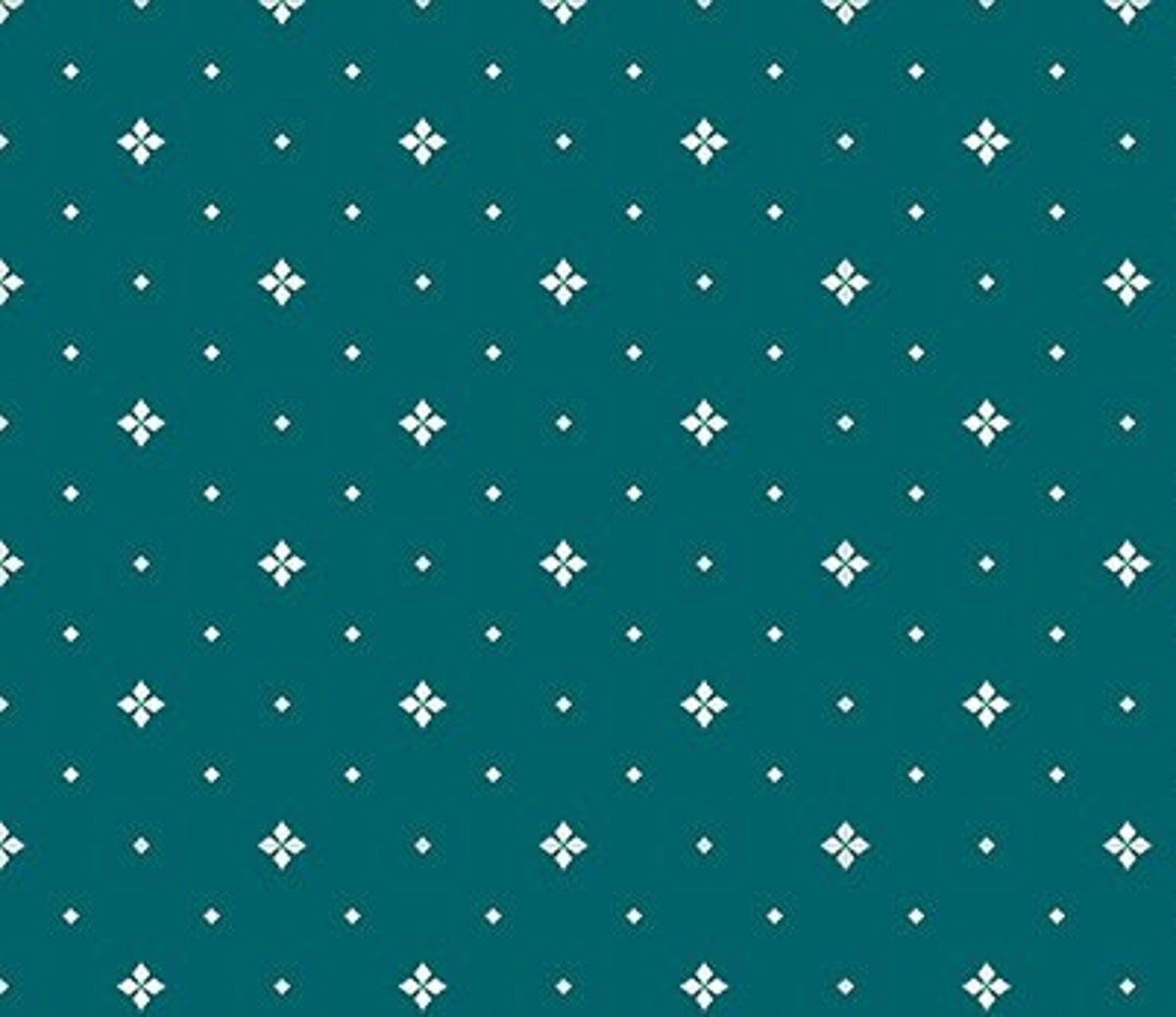 Arrival of Winter Ditsy Teal by Sandy Gervais for Riley Blake Designs, 1/2 Yard Cut Continuously ...