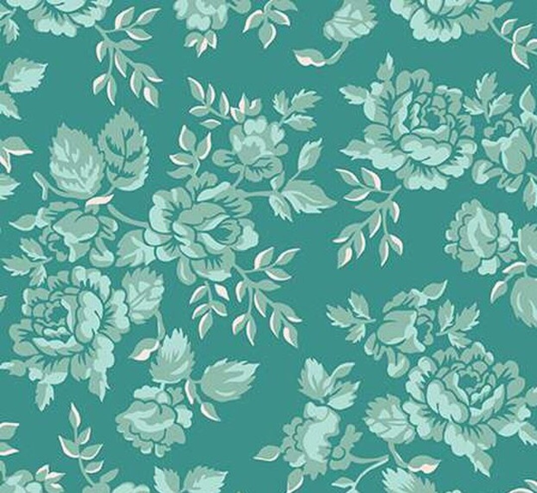 Home Town Parry Teal by Lori Holt for Riley Blake, 1/2 Yard - Cut ...
