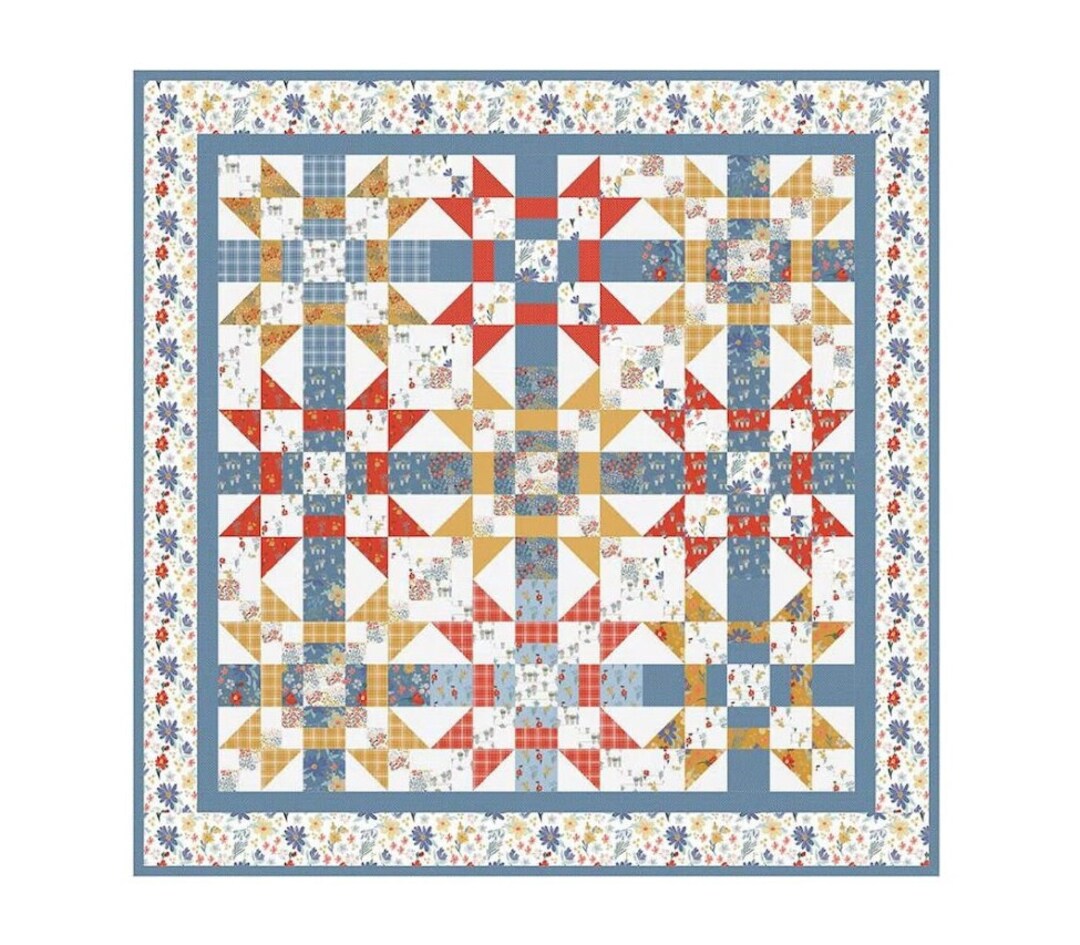 Jackie's Star Quilt Kit and Pattern Featuring Farmhouse Summer Fabric ...