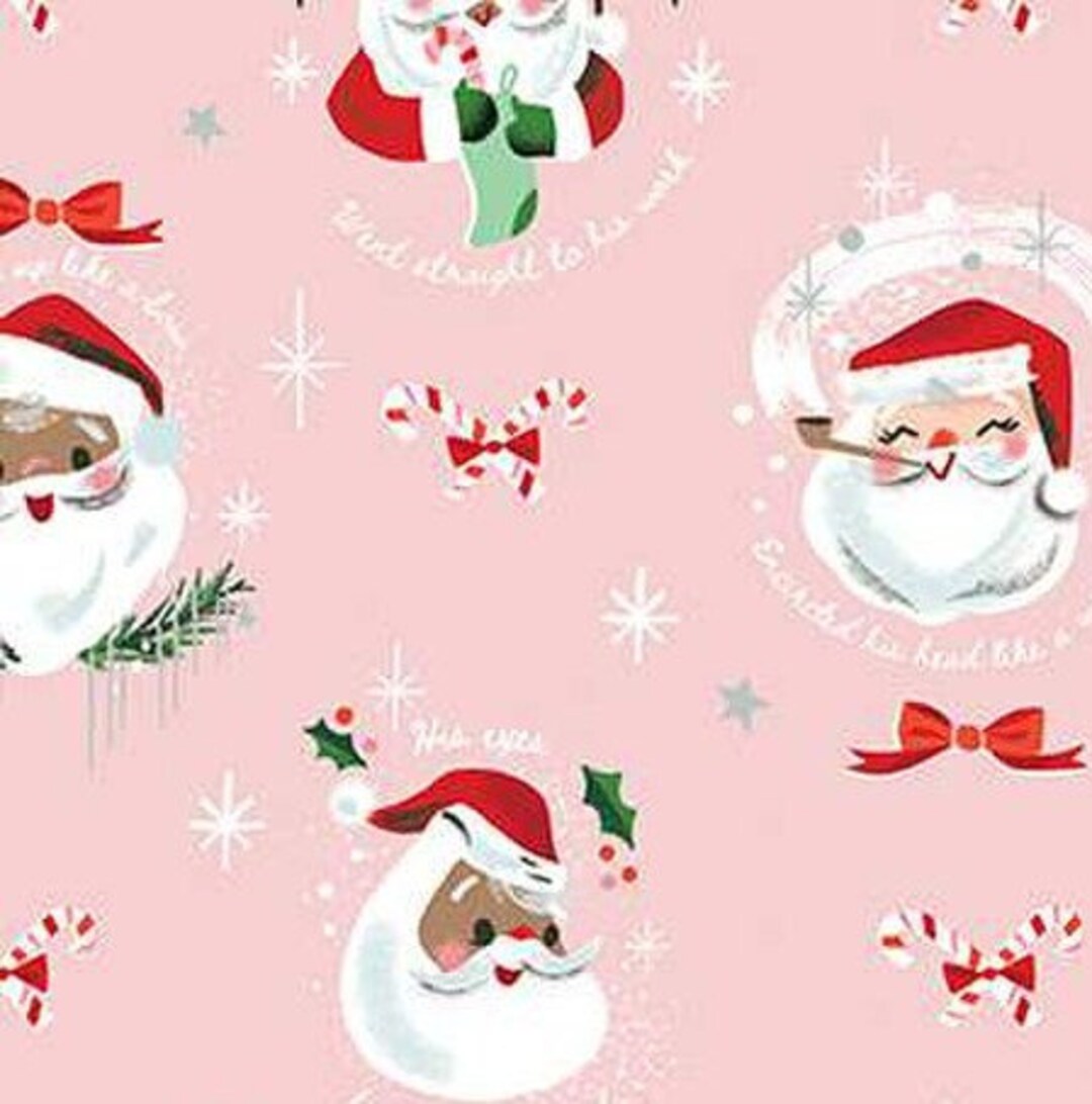 Twas Jolly Old Elf Pink Sparkle by Jill Howarth for Riley Blake, 1/2 ...