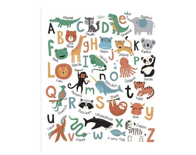 Alphabet Zoo Alphabet Zoo Panel by Dani Mogstad for Riley Blake, P14098 ...