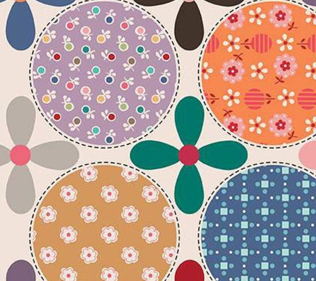 Bee Dots Home Decor Daisy Dots Multi, Lightweight Canvas, 1/2 Yard ...