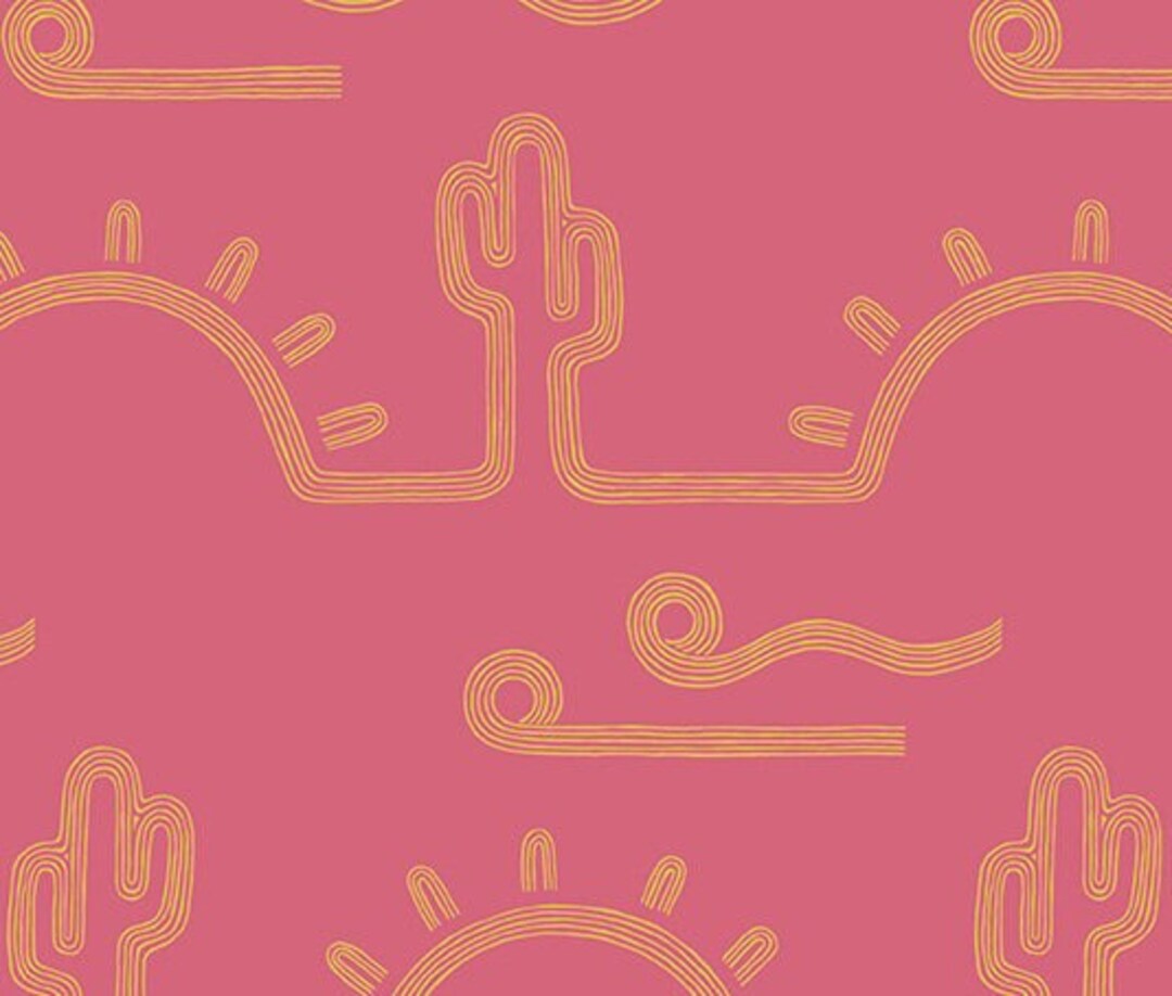 Arid Oasis Desert Sunrise Raspberry by Melissa Lee for Riley Blake, 1/2 ...