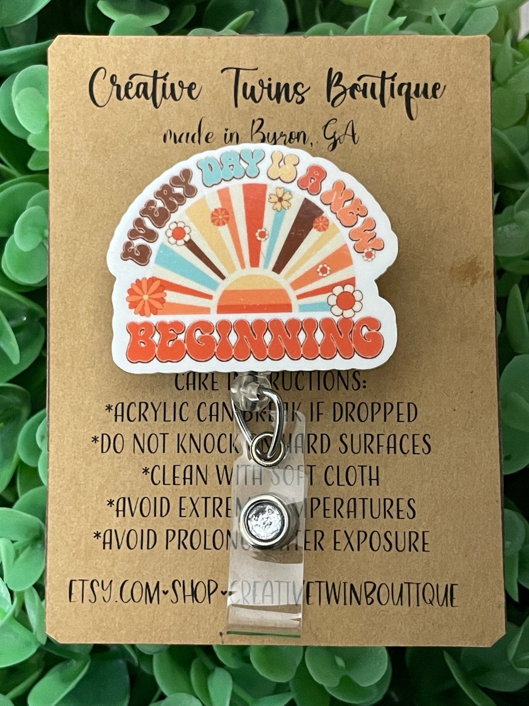 Inspirational Badge Reel, Badge ID Holder, Interchangeable Badge Topper ...