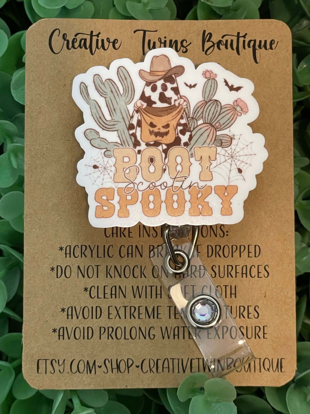 Boot Scootin Spooky Badge Reel Funny Badge ID Holder - Etsy