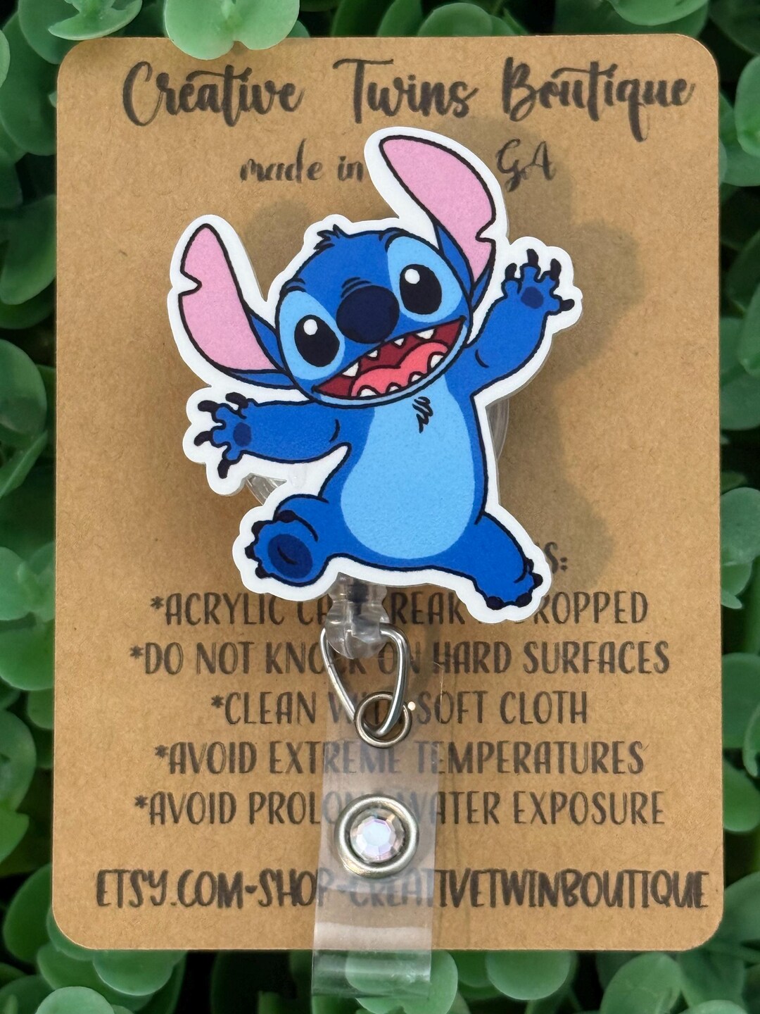 Cartoon Character Badge Reel, Stitch ID Badge Holder, Gift Idea - Etsy