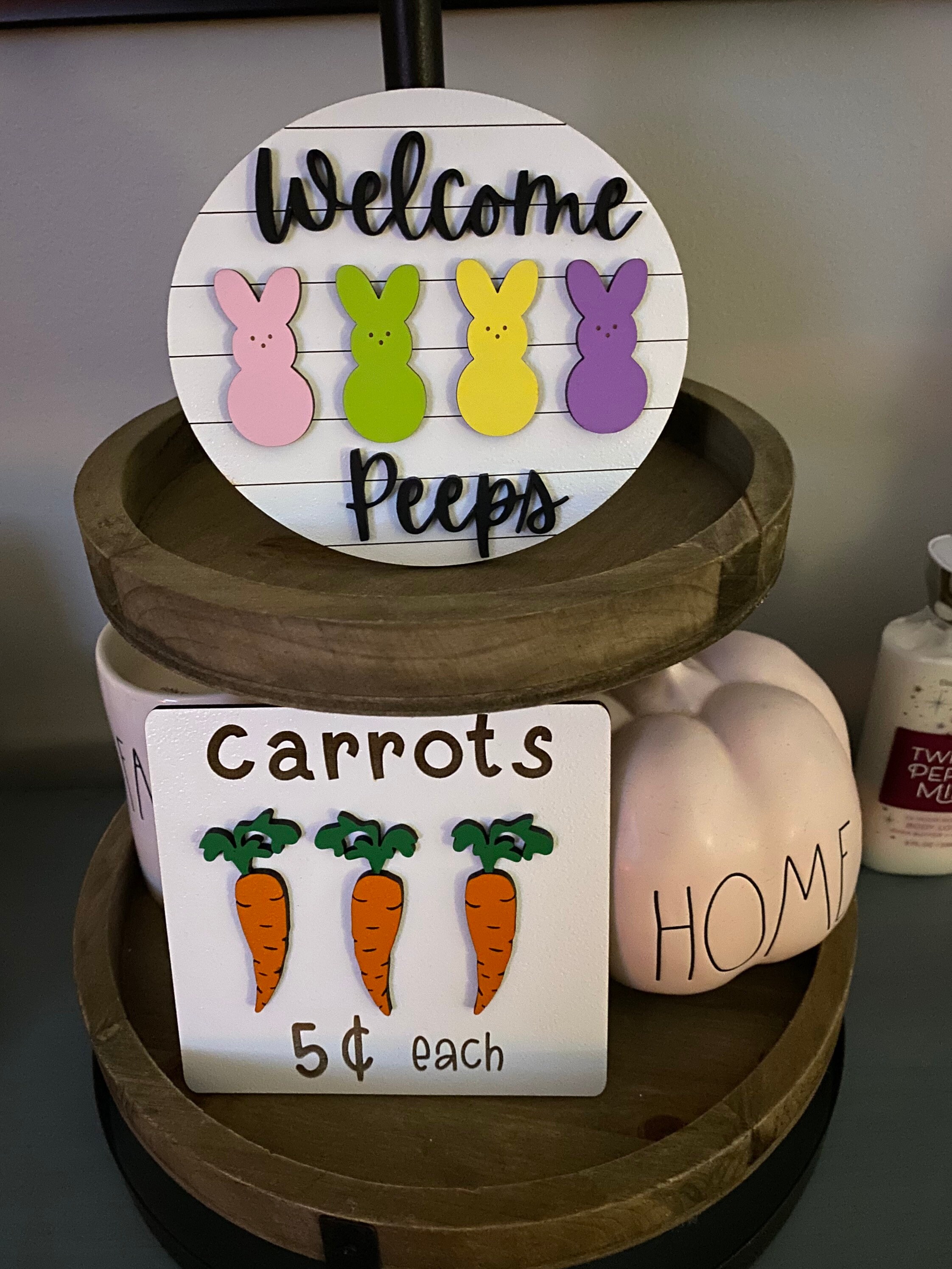 Easter 3D sign welcome peeps sign home decor farmhouse | Etsy