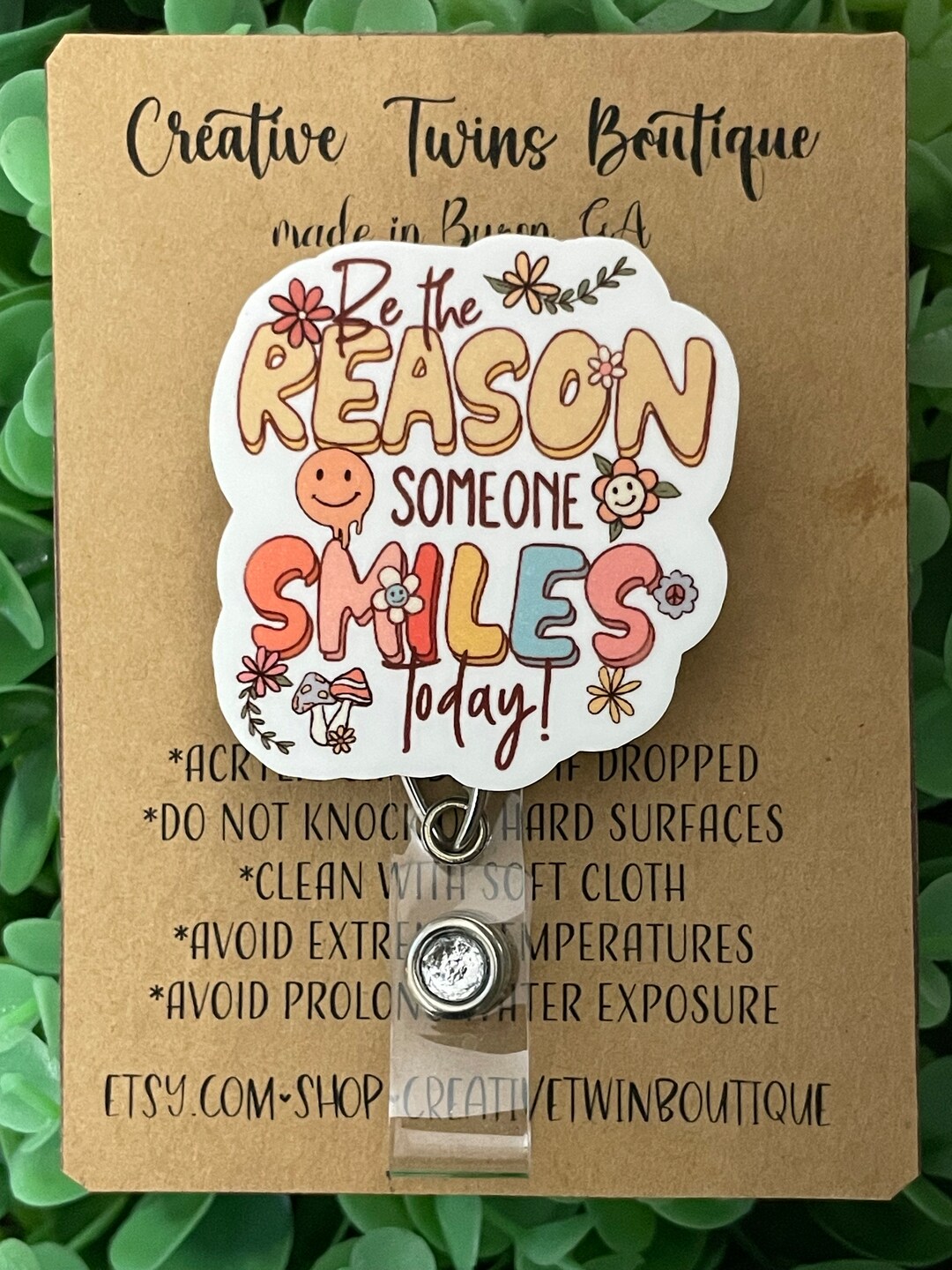 Inspirational Badge Reel, Badge ID Holder, Interchangeable Badge Topper ...