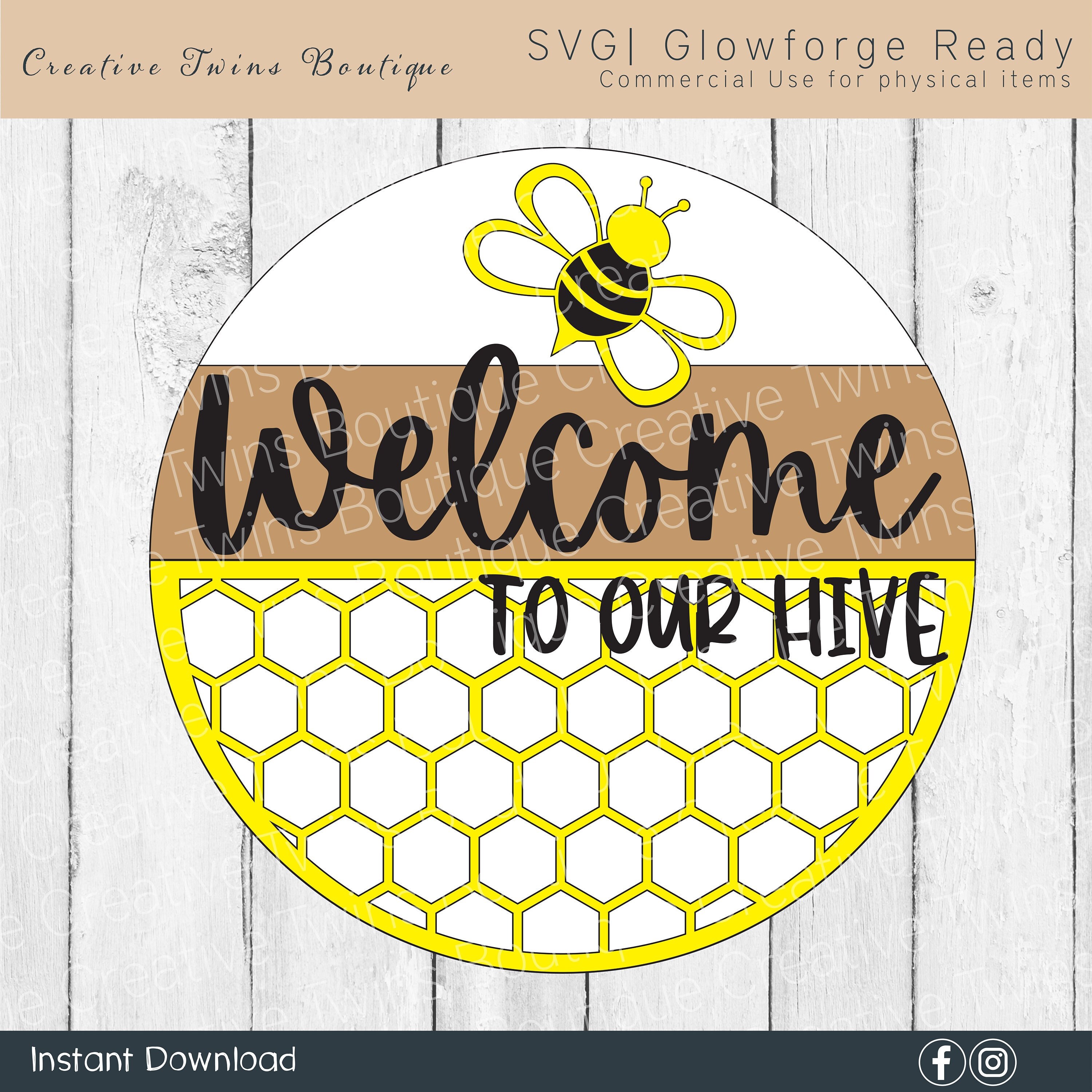 Bee Door Sign Welcome to Our Hive Summer Door Hanger - Etsy