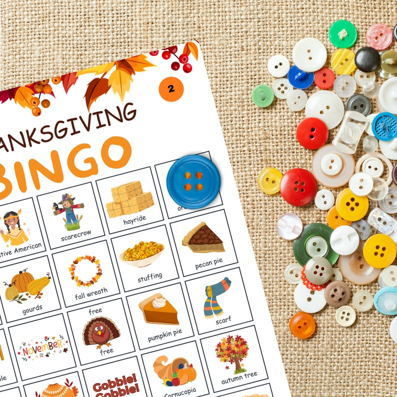 Thanksgiving Bingo • 30 Picture Bingo Cards • Fun Party Activity for ...