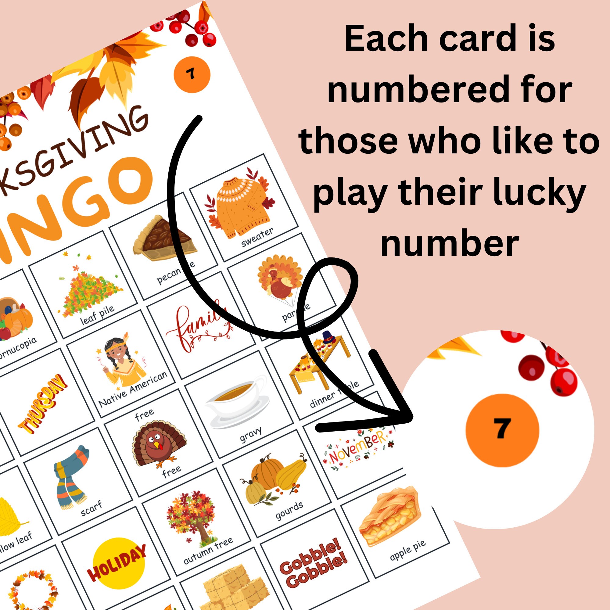 Thanksgiving Bingo • 30 Picture Bingo Cards • Fun Party Activity for ...