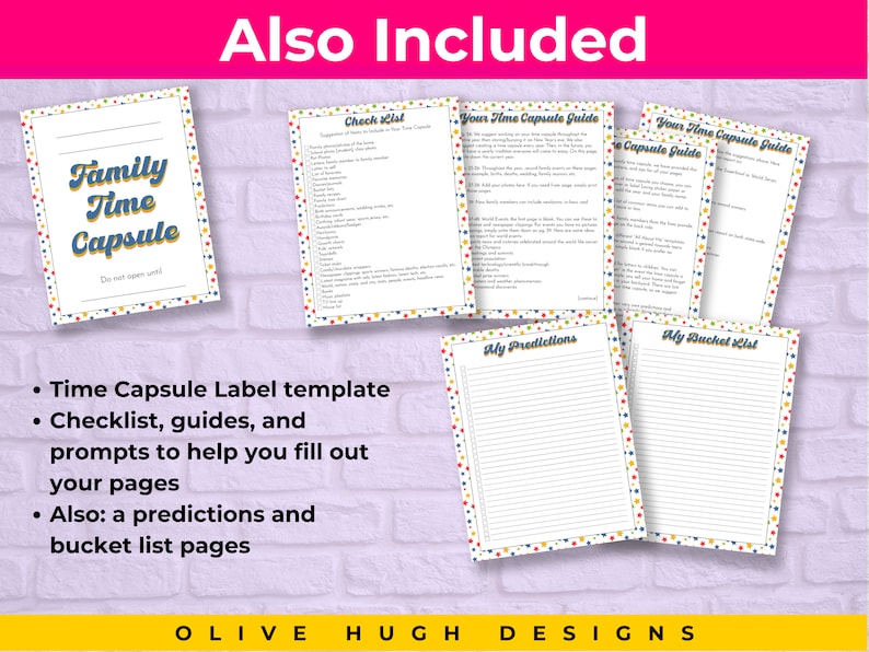 Family Time Capsule Kit • Yearly Time Capsule • Printable • C1 - Etsy
