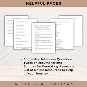 Genealogy Journal Templates • Ancestor Profiles • Research Planning ...