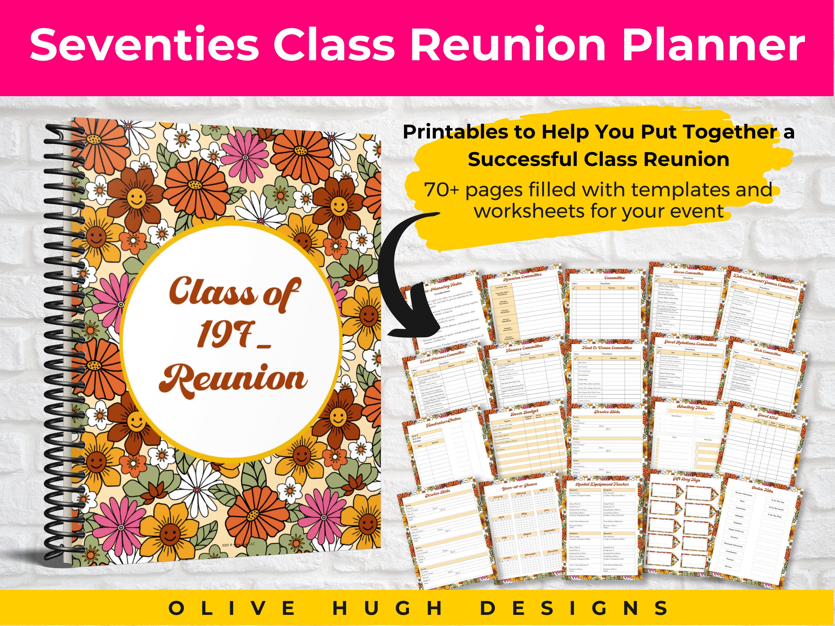 The Seventies High School Class Reunion Planner • 1970 • 1971 • 1972 ...