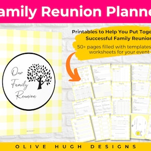 Family Reunion Planner PDF in Lemon Butter Yellow Printable and ...