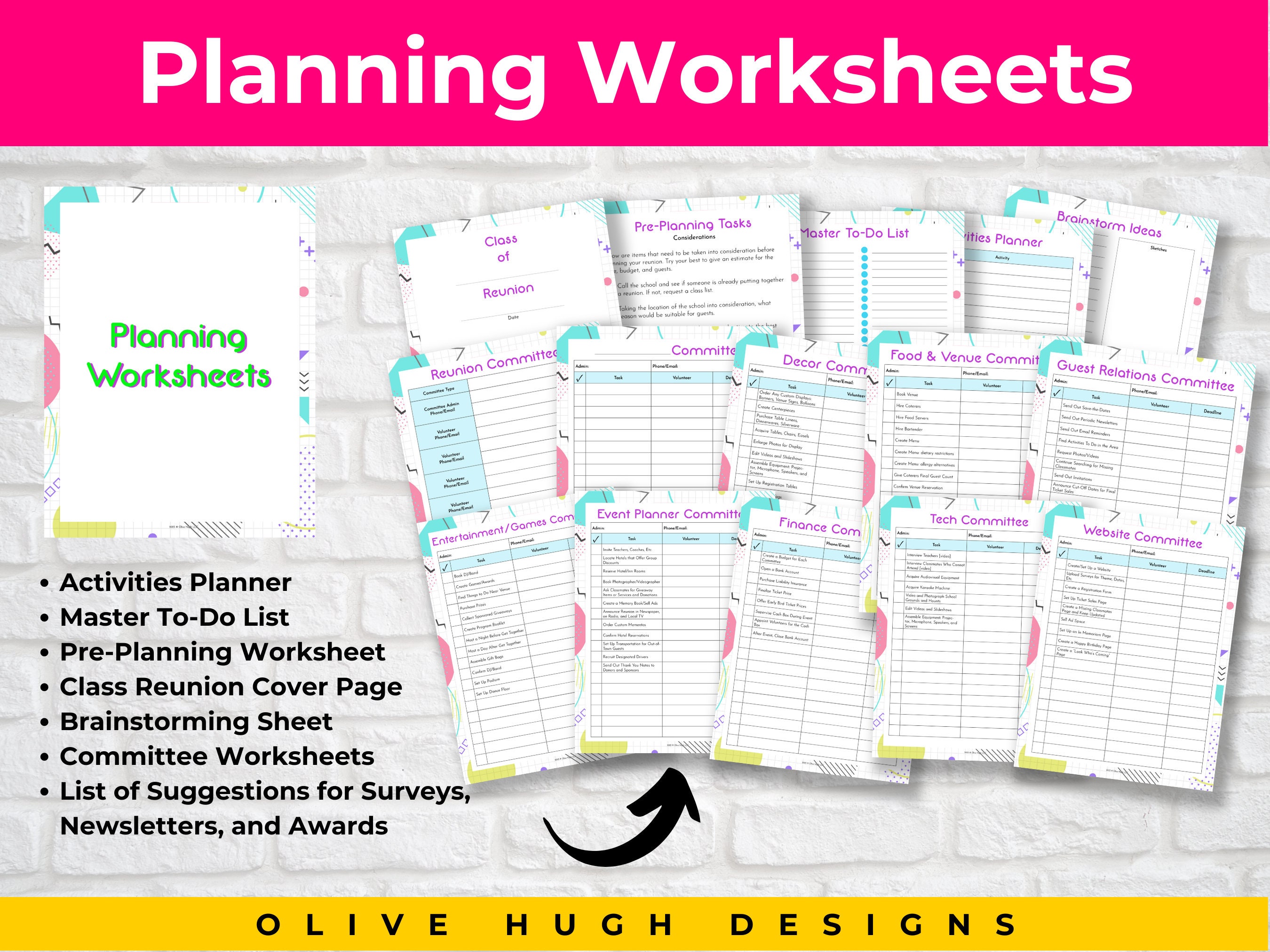 The Eighties High School Class Reunion Planner • 1980 • 1981 • 1982 ...