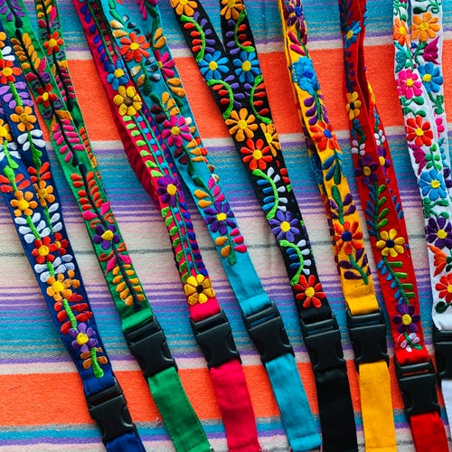 Floral Embroidered Lanyard - Etsy