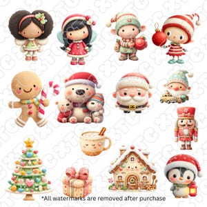 Christmas Cuties Clipart - Digital Download (23 Transparent Pngs) - Etsy