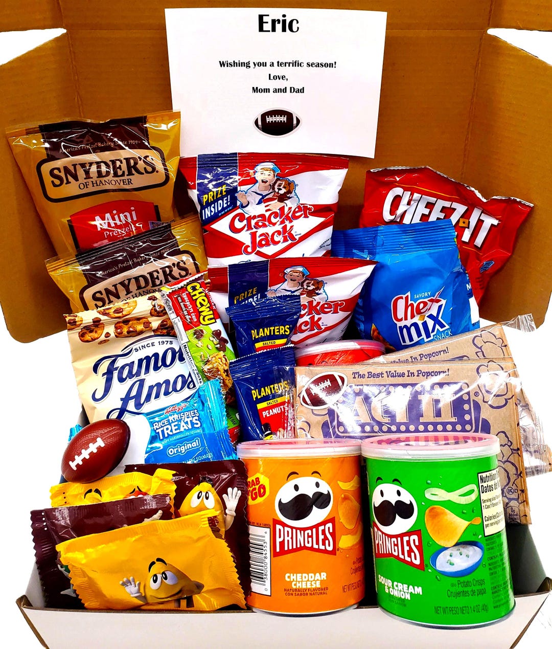 Football Snack Box With Customizable Card, Great for Athletes, Fans ...