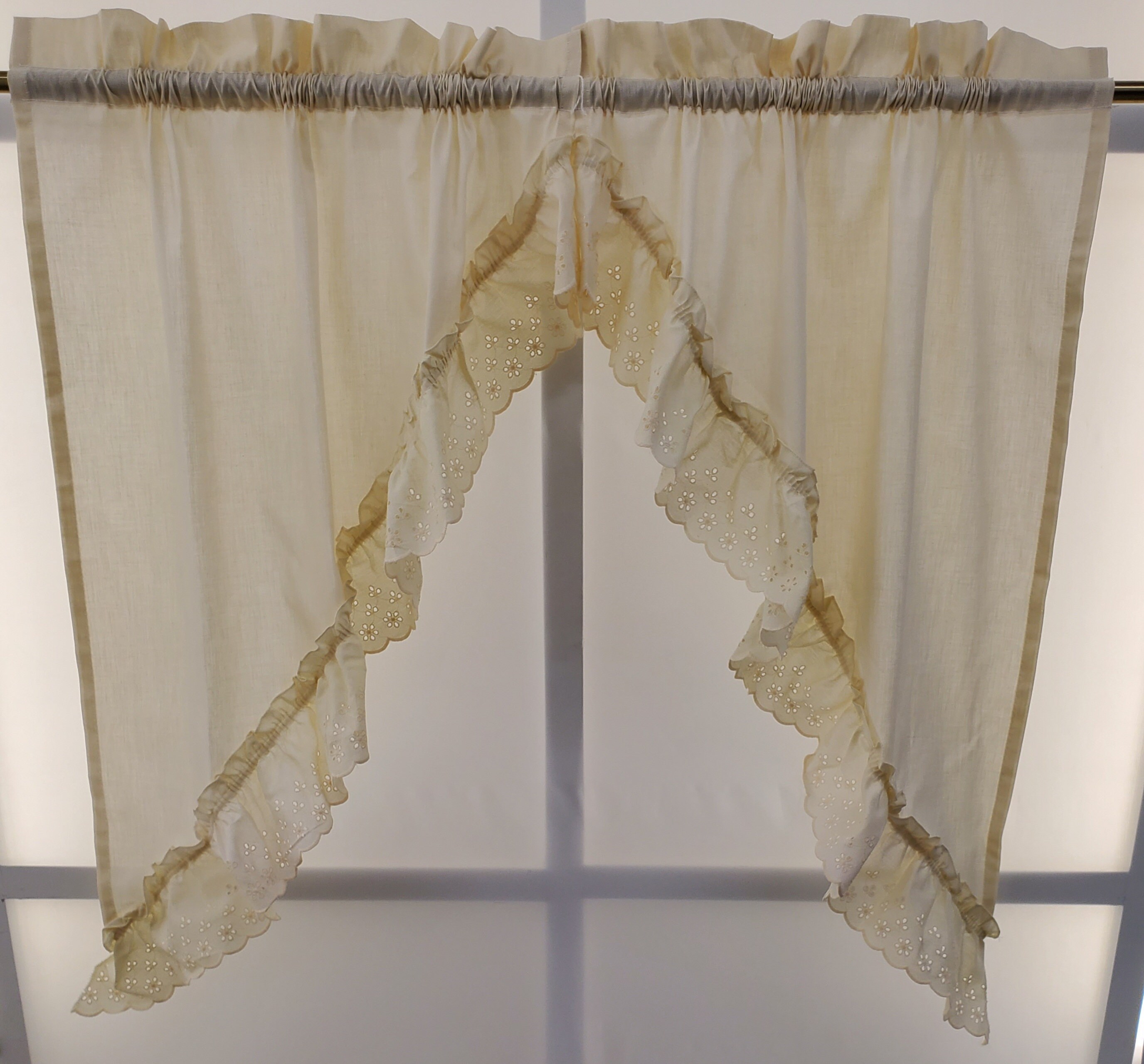 Ruffled Eyelet Swag Pair 58wx38l - Etsy