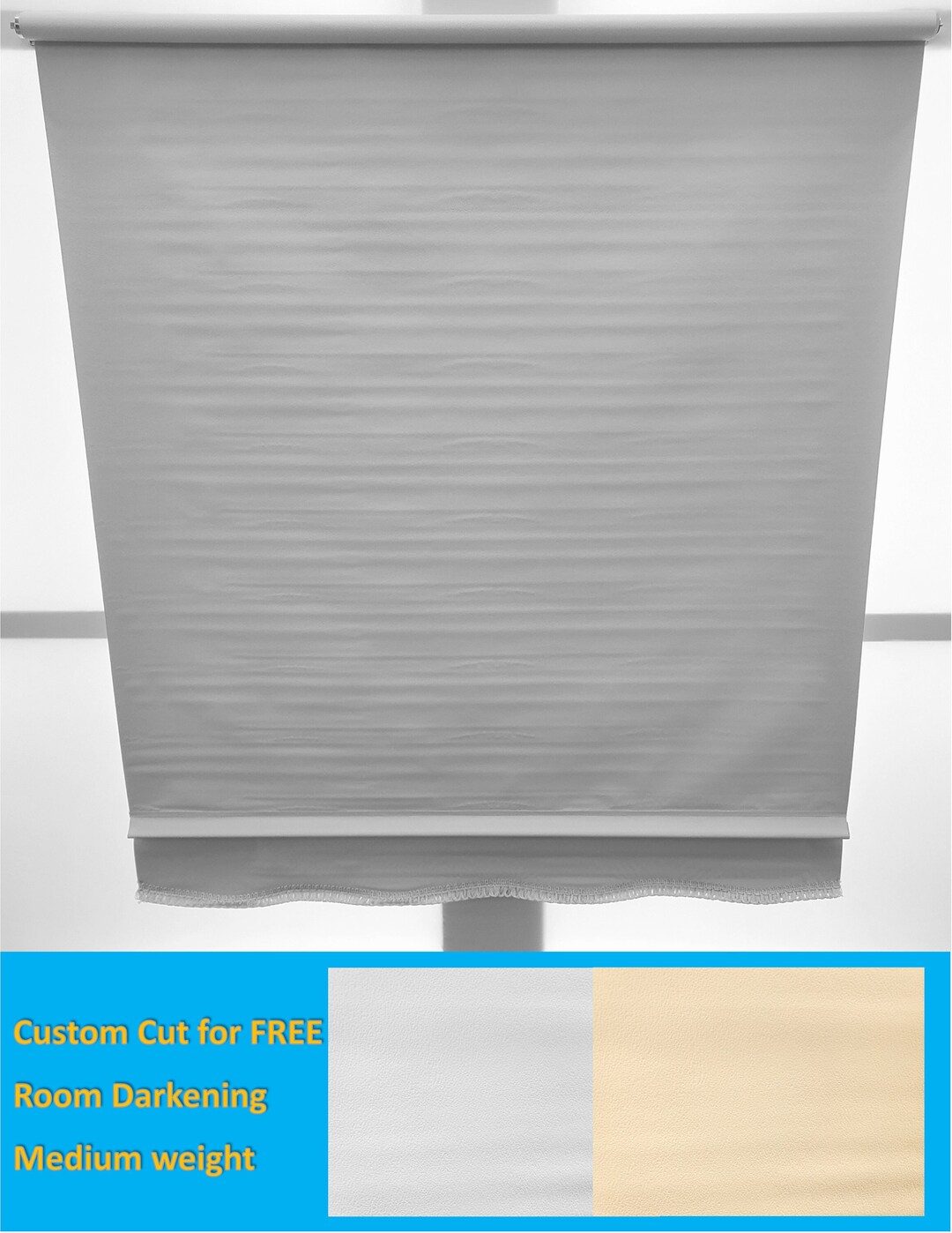 Room Darkening Vinyl Roller Shade Custom Cut to Order With Scallop and ...