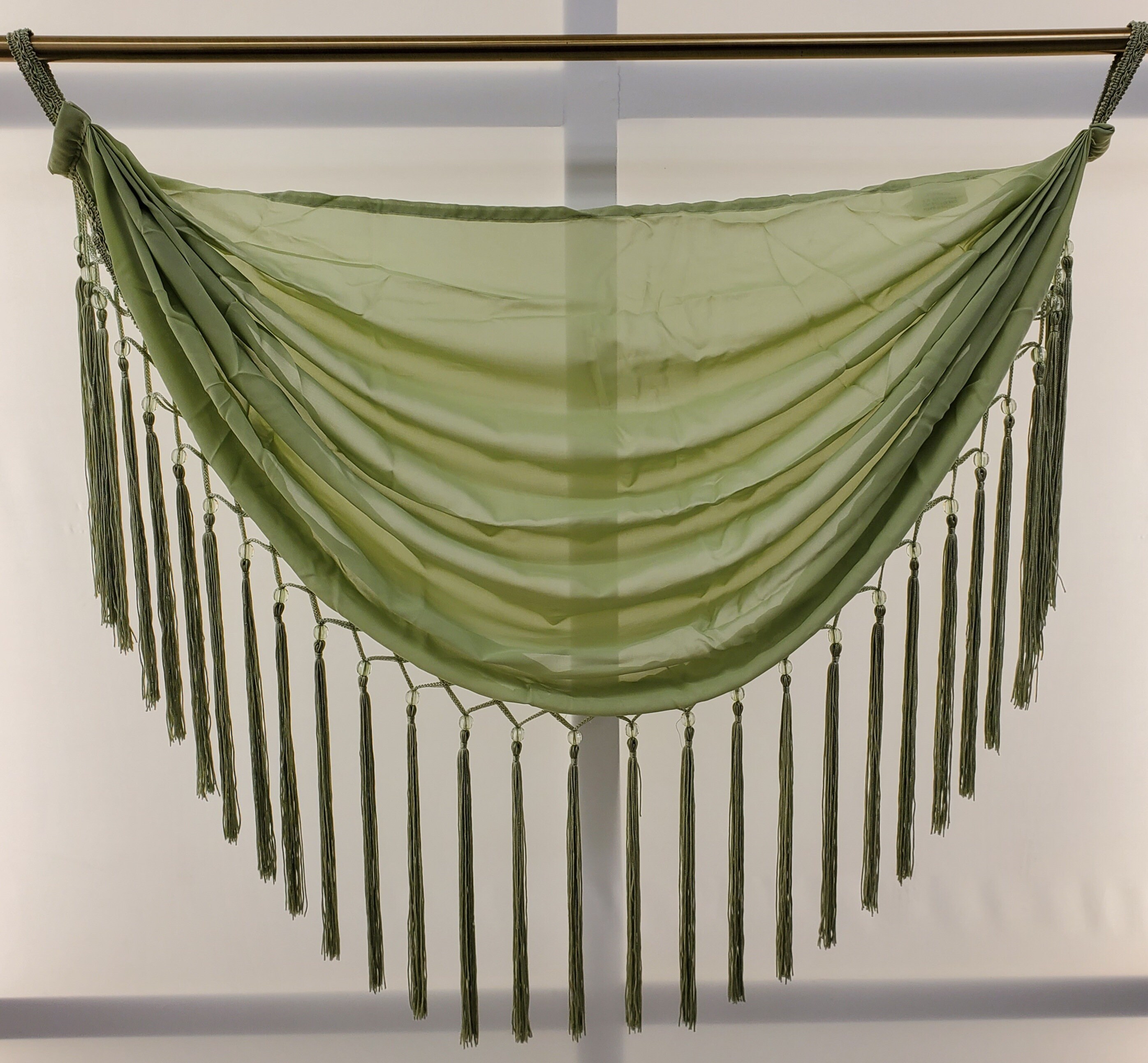 Georgette Beaded Fringe Valance 28wx18l - Etsy